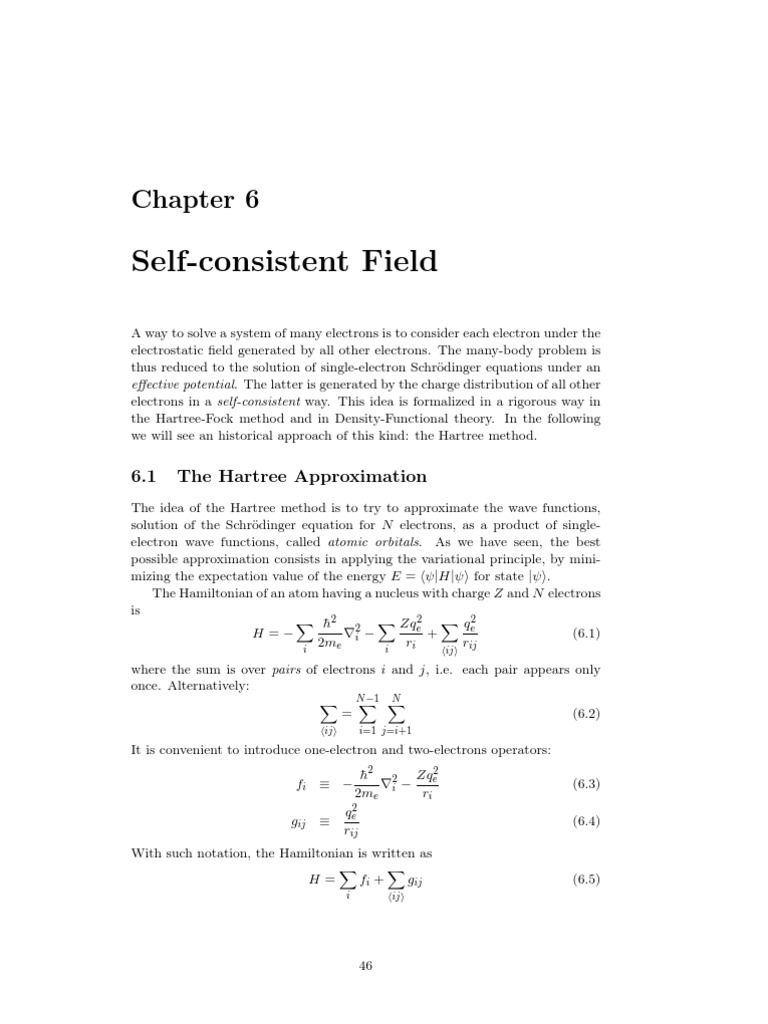 Self-Consistent Field | PDF | Hartree–Fock Method | Atomic Orbital