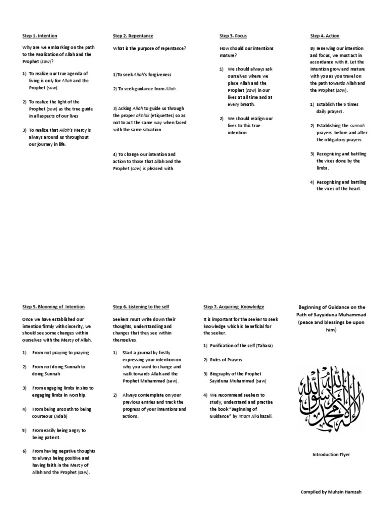 Beginning of Guidance On The Path of The Prophet Muhammad | PDF ...