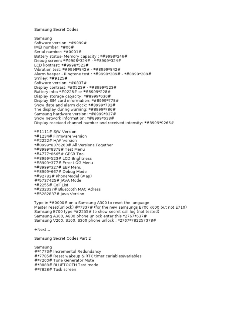 Coduri Samsung | PDF | Computers