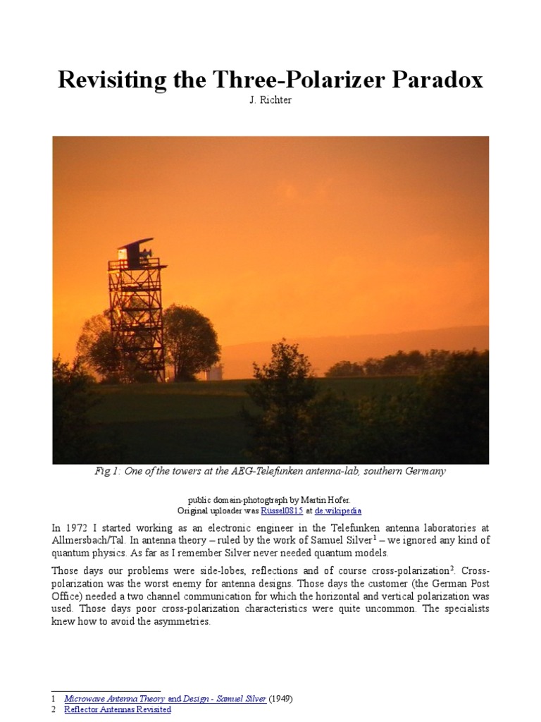 Revisiting The Three Polarizer Paradox | PDF