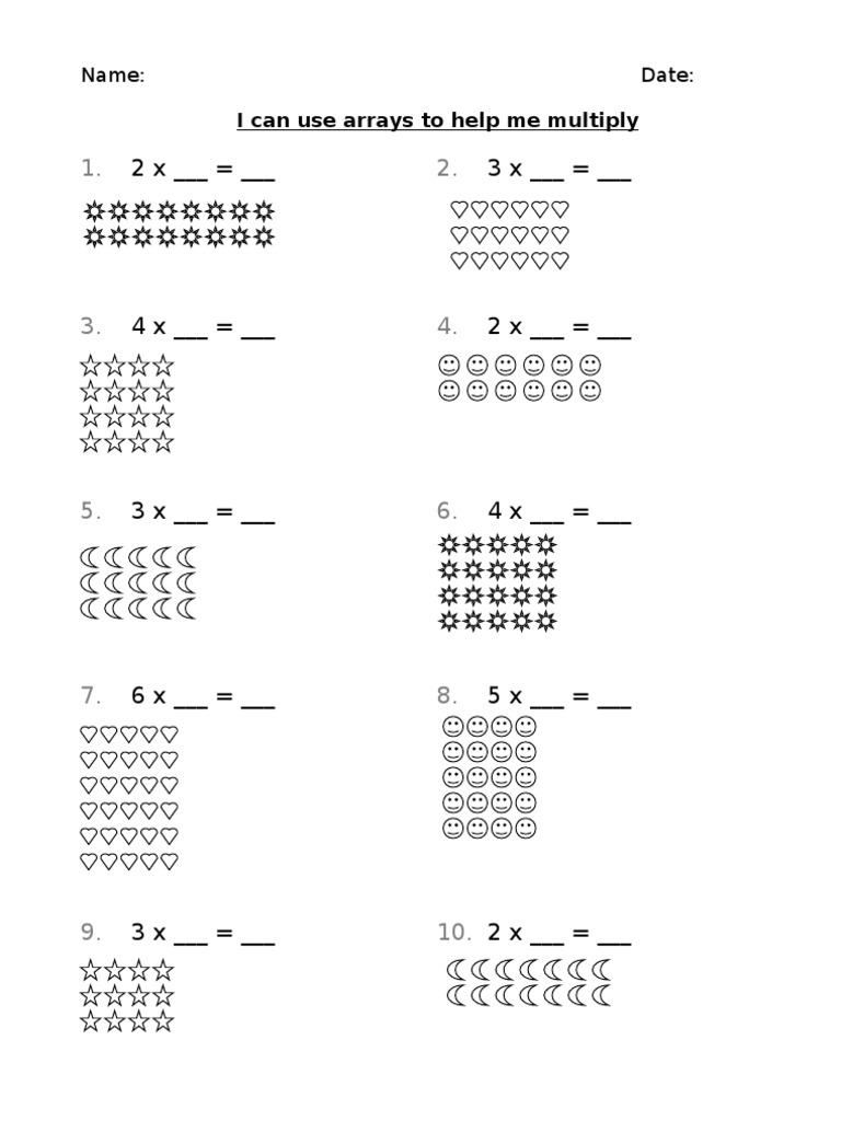 Multiplication Arrays | PDF | Home & Garden