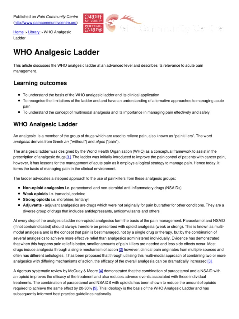 Pain Community Centre - Who Analgesic Ladder - 2011-03-15 | Download ...