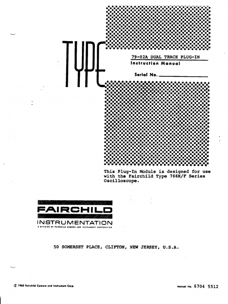 Dumont 79-02A - Dual Trace (Vertical Plugin) Instruction Manual With ...
