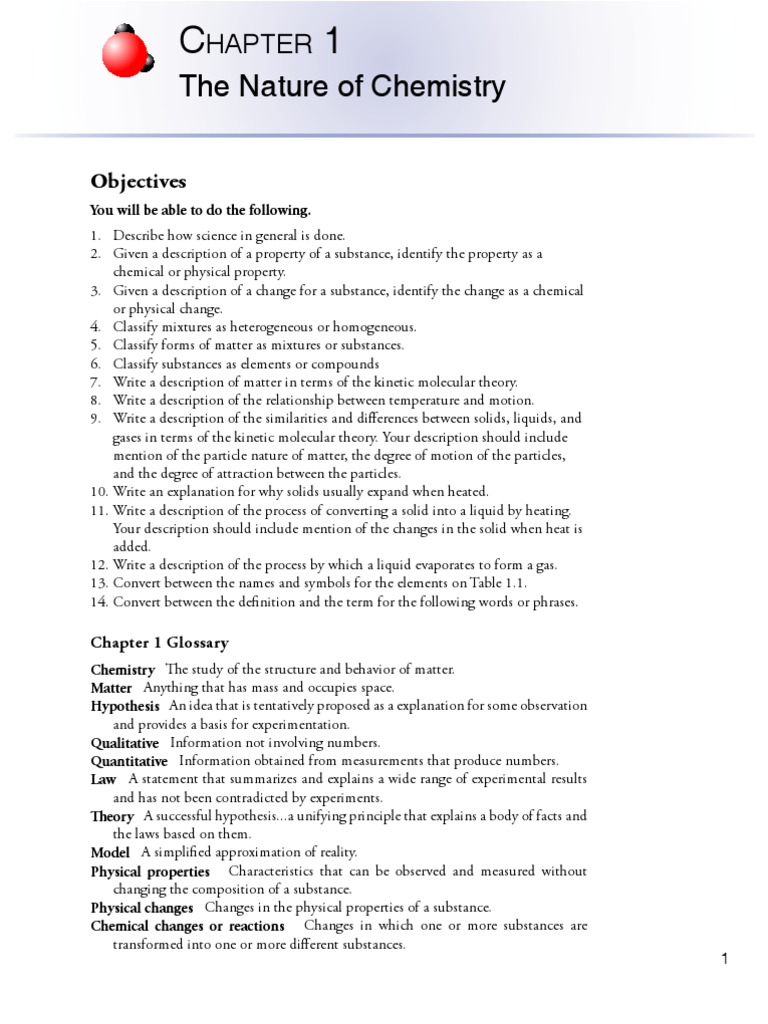 The Nature of Chemistry: Hapter | PDF | Chemical Substances | Matter