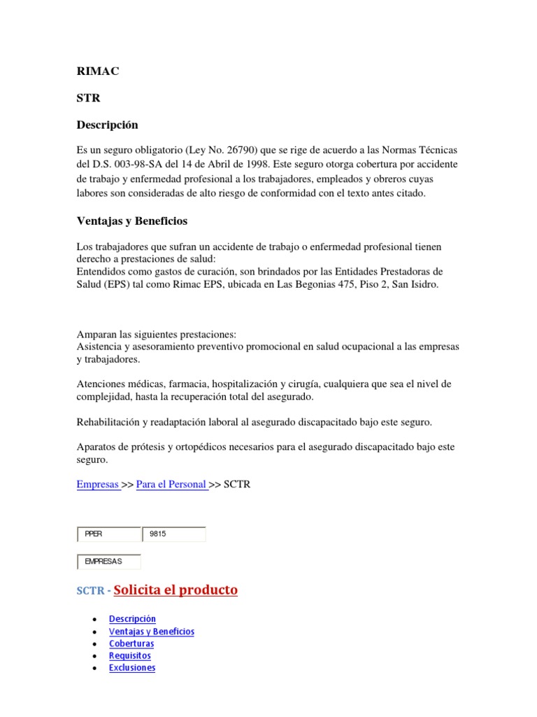 Rimac | PDF | Póliza de seguros | Seguro