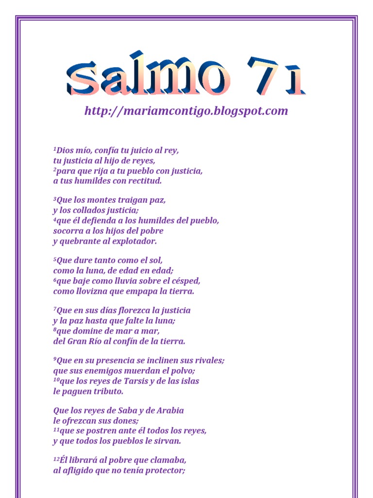 Salmo 71 - Alianza de Amor | PDF | Salmos | Cristo (título)