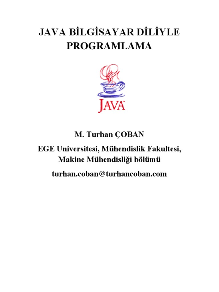 Java Bi̇lgi̇sayar Di̇li̇yle Programlama | PDF