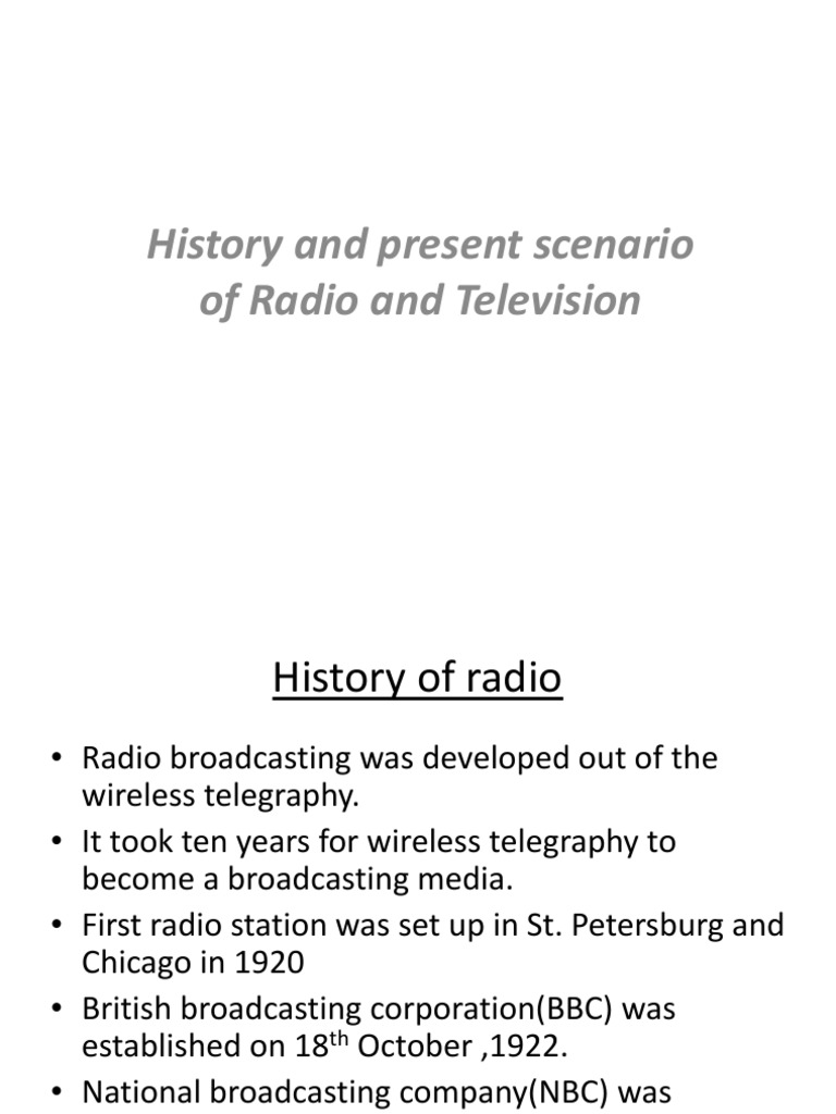 History and Present Scenario of Radio and Television | PDF ...