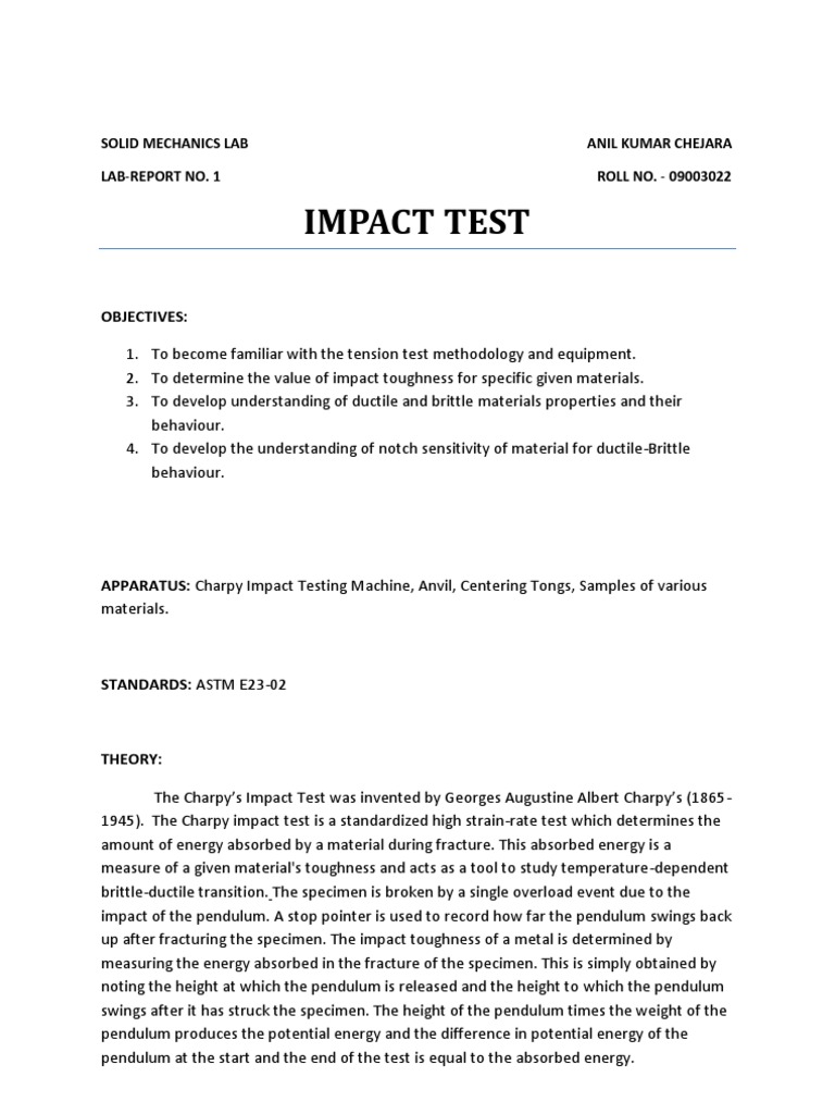 Impact Test | PDF | Ductility | Fracture