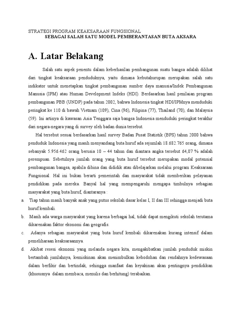 Proposal Buta Aksara | PDF