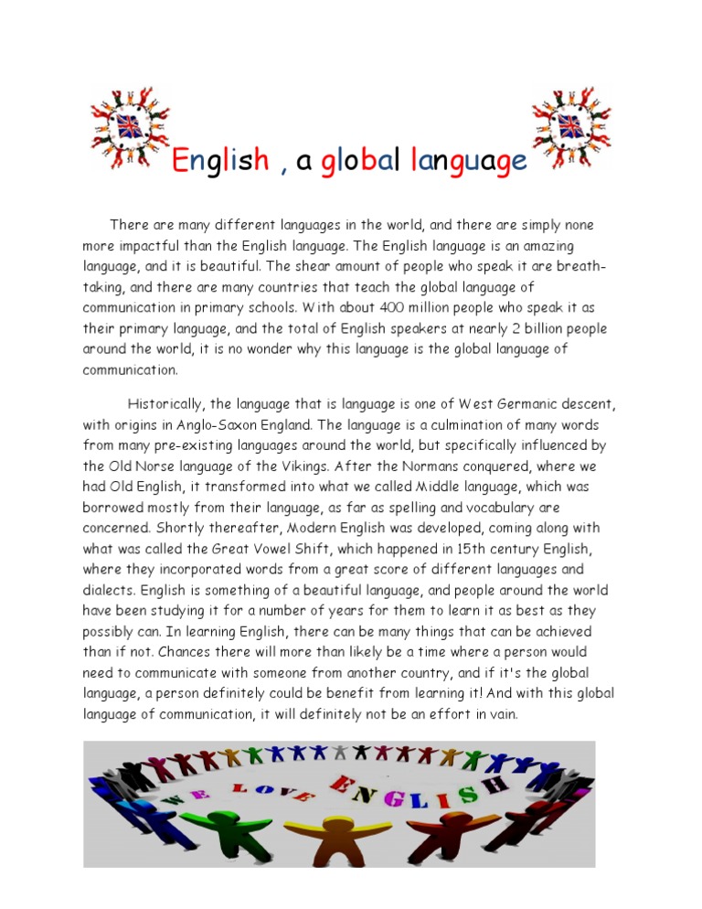 English A Global Language | PDF | Travel | Language Arts & Discipline