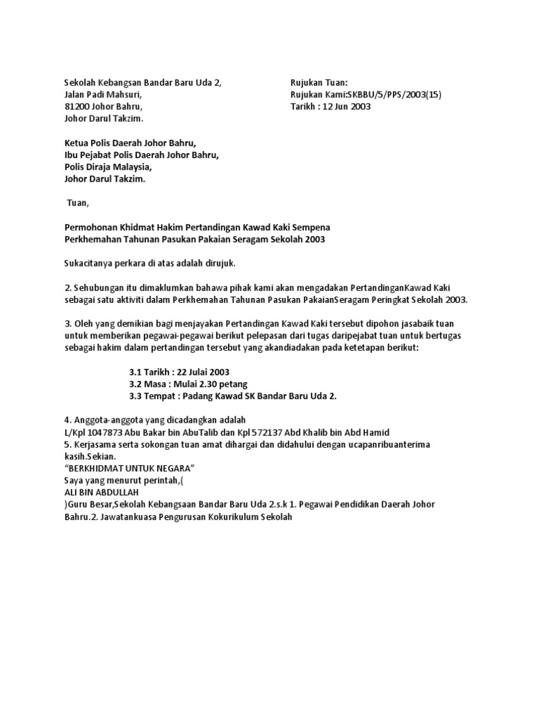 Yuk Lihat Contoh Surat Sokongan Polis {Paling Baru|Paling Lengkap ...