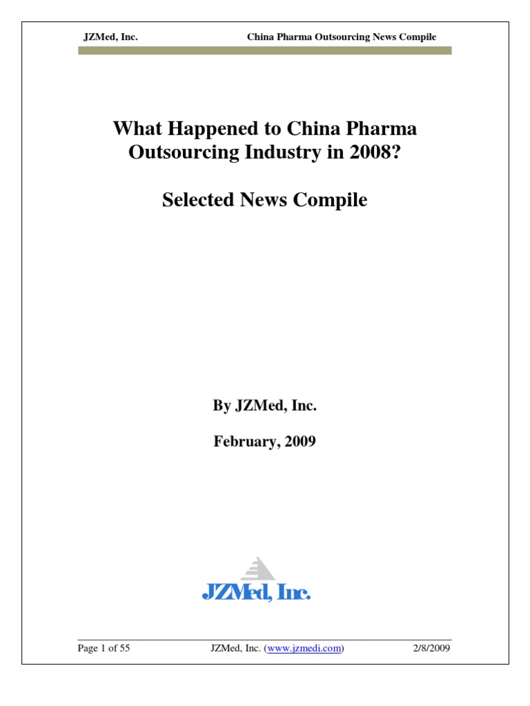 What Happened To China Pharma Outsourcing Industry in 2008 - News ...