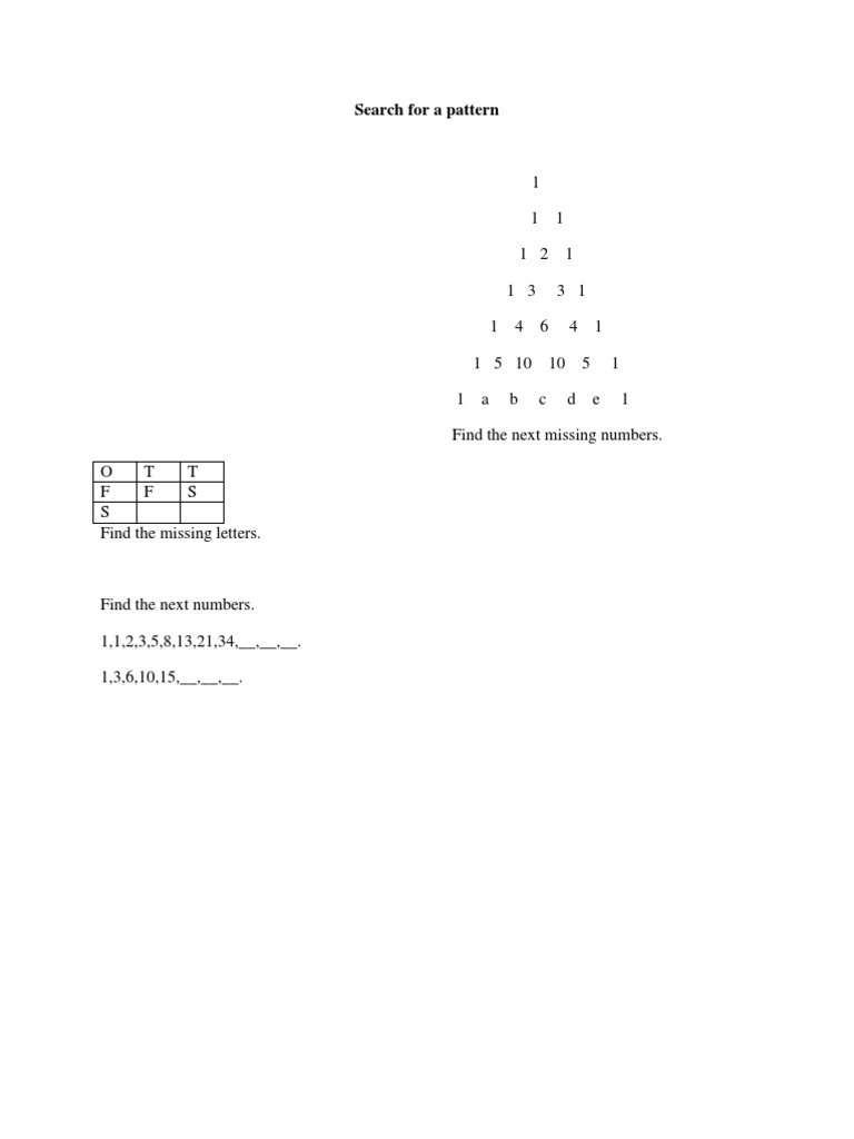 Pattern Recognition and Problem Solving | PDF