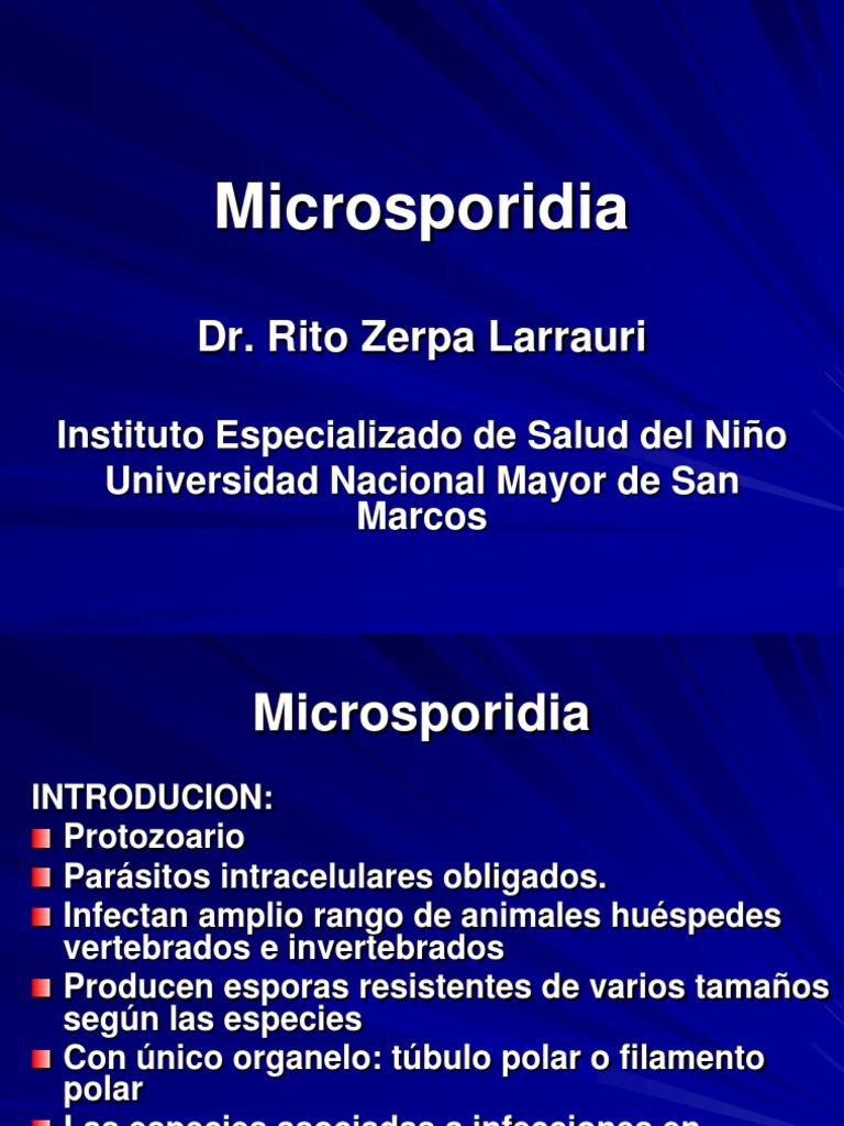 Microsporidia: clasificación, ciclo vital y diagnóstico | PDF ...