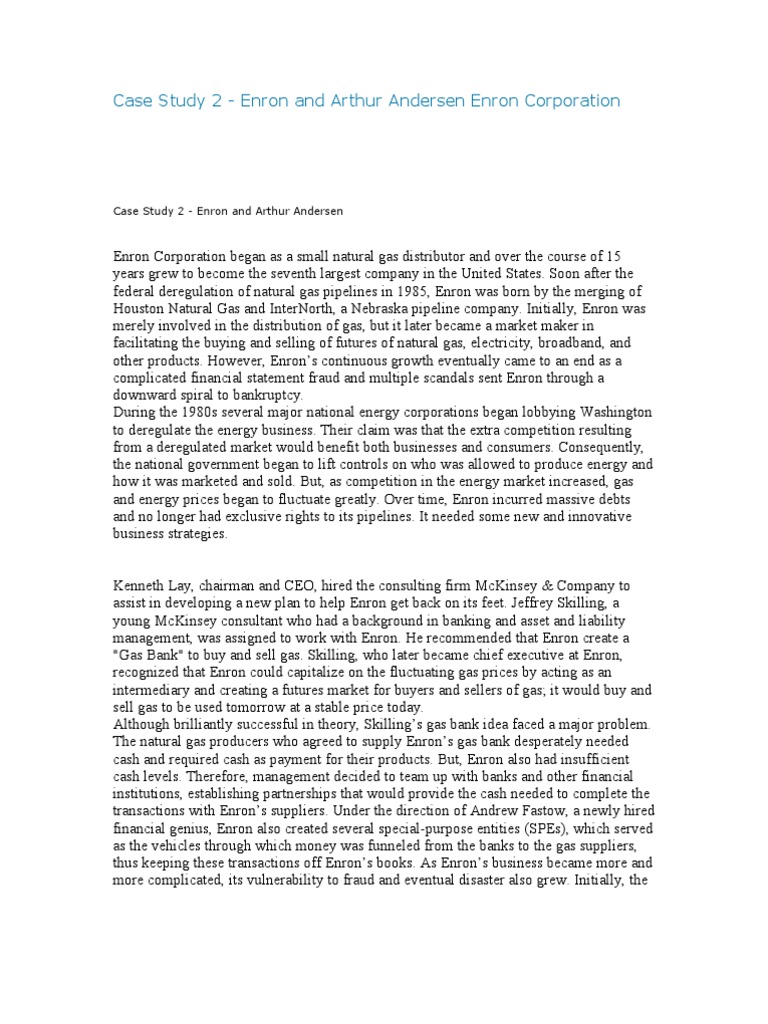 Enron Case Study | PDF | Enron | Financial Markets