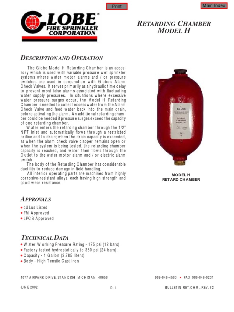 Retard Chamber | PDF | Valve | Gas Technologies