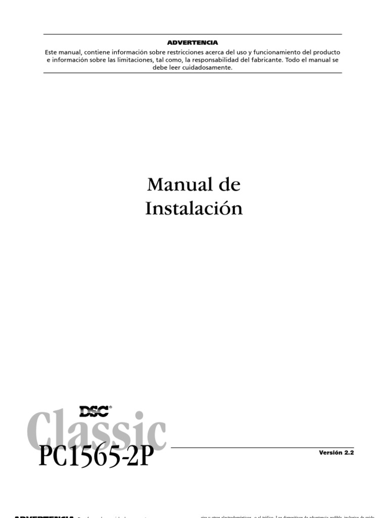 Manual Pc1565 | PDF | Batería (electricidad) | Inalámbrico