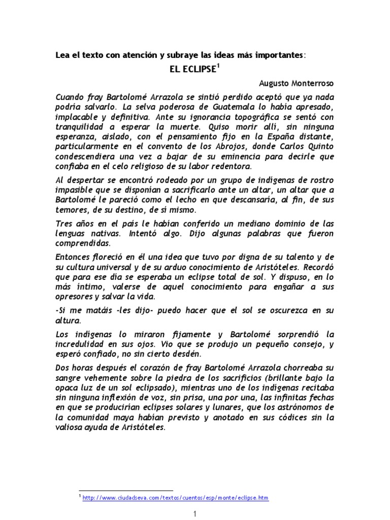 Lectura El Eclipse | PDF