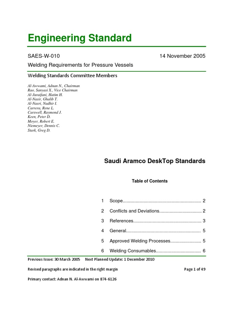 Aramco Reference Standard | Welding | Steel