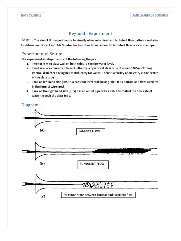 Reynolds Number | PDF | Reynolds Number | Laminar Flow