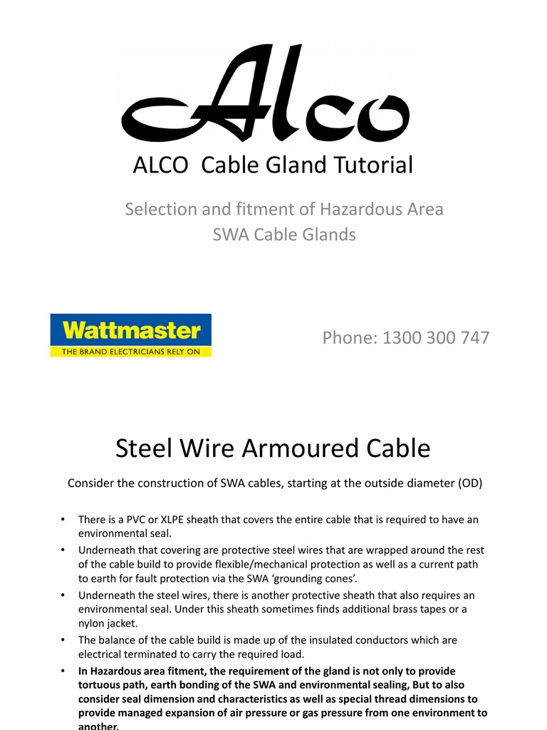 Alco Cable Gland Tutorial - V3 0 | PDF | Wire | Screw