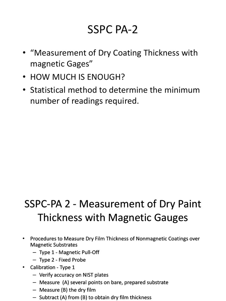 Painting DFT Rules-SSPC-PA-2 | PDF | Calibration | Scientific Observation