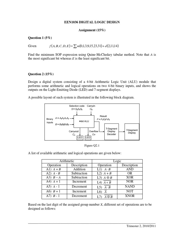 Assignment | PDF | Logic Gate | Arithmetic