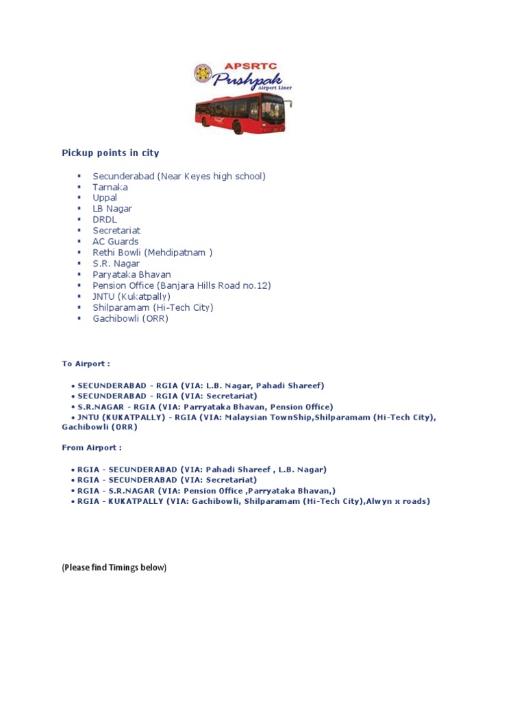 Pushpak APSRTC Airport Bus | PDF | Business | Computers