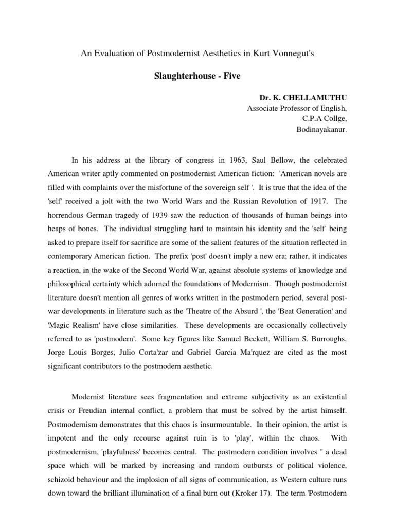 Slaughterhouse Five | PDF | Postmodern Literature | Kurt Vonnegut