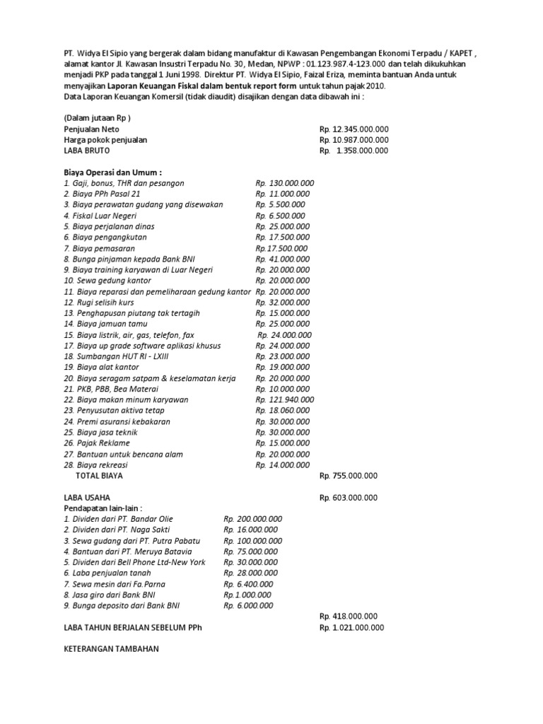 Soal Akuntansi Pajak | PDF | Hukum