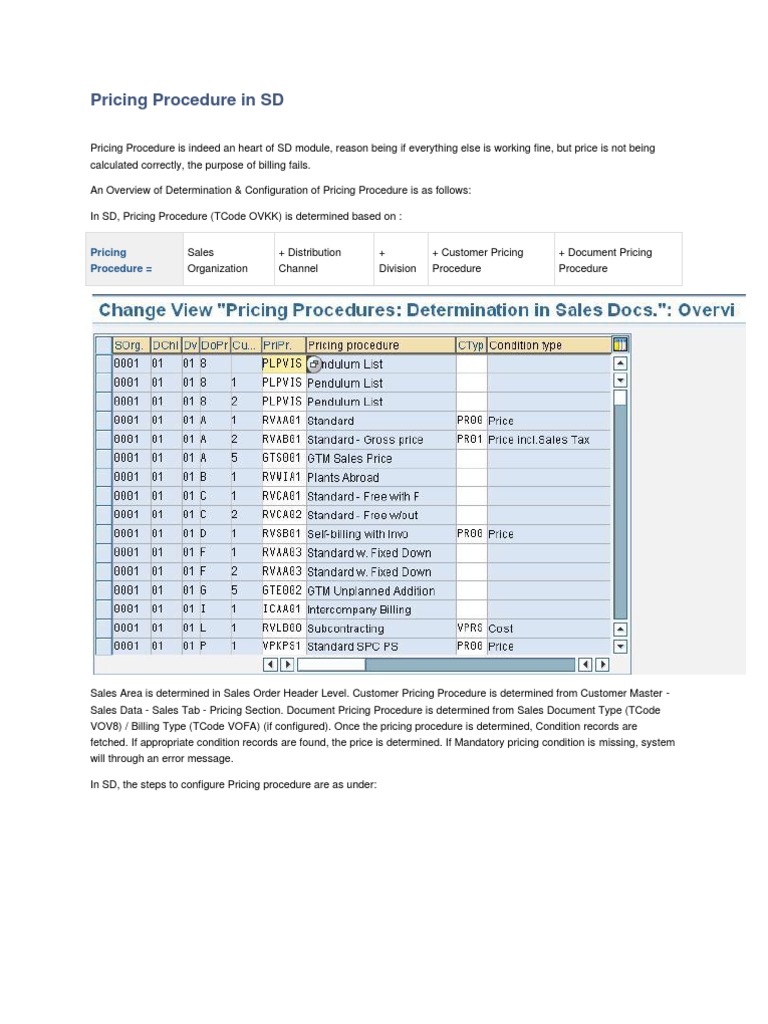Configuring Pricing Procedure in SAP SD | PDF | Subroutine | Software