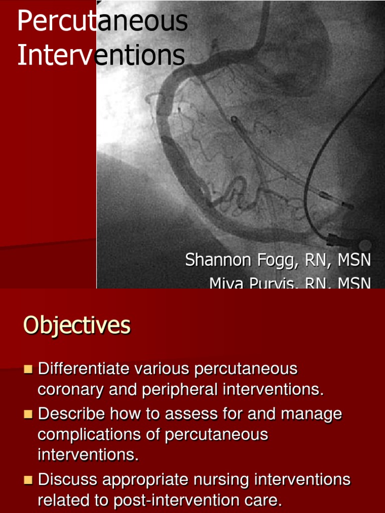 Percutaneous Interventions | Download Free PDF | Percutaneous Coronary ...
