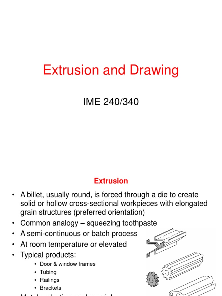 Extrusion and Drawing | PDF | Extrusion | Forging