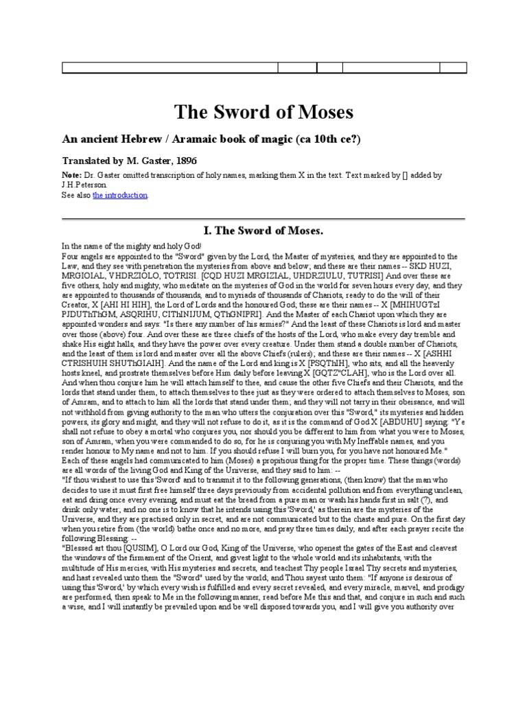 The Sword of Moses | PDF | Religious Belief And Doctrine | Religion And ...