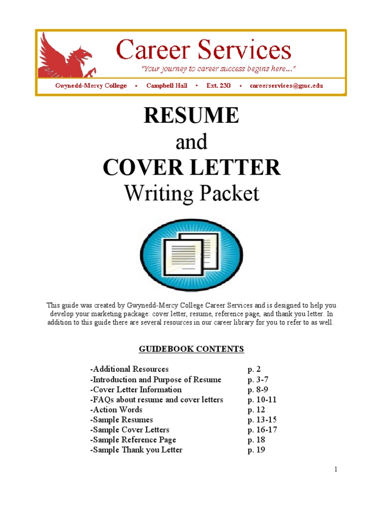 Resume Cover Letter: and Writing Packet | PDF | Résumé | Internship