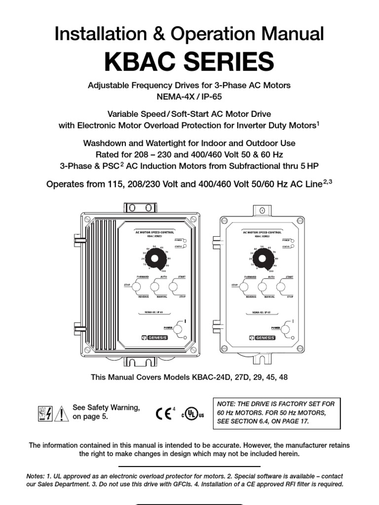 KBAC AC Drive Series Manual | PDF | Switch | Relay