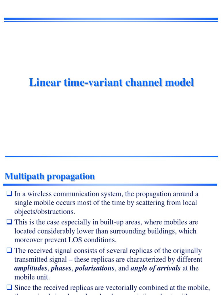 Linear Time Variant Channel | PDF | Channel (Communications) | Radio