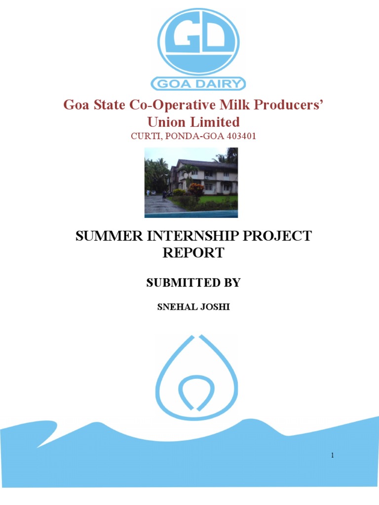 Project Goa Dairy | PDF | Milk | Dairy