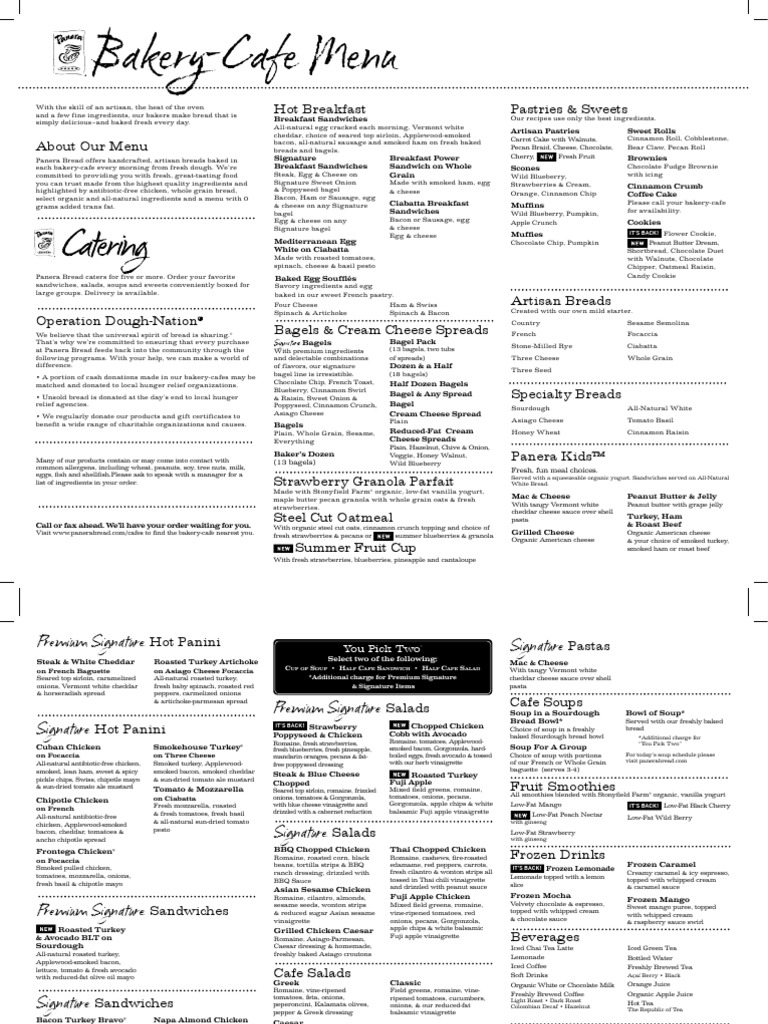 Panera Menu | PDF | Salad | Breads