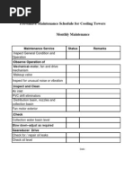 Cooling Tower Checklist | PDF | Bearing (Mechanical) | Belt (Mechanical)