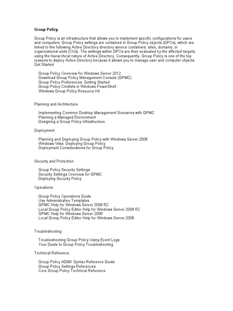 Active Directory Group Policy | PDF | Group Policy | Active Directory