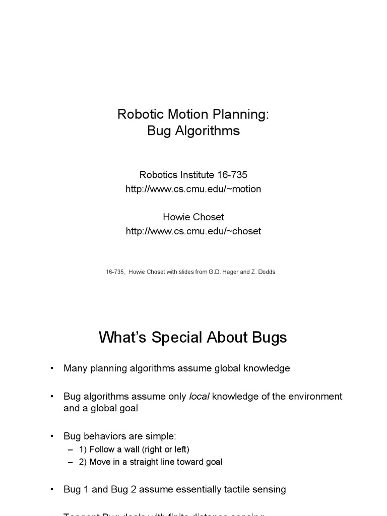 The Bug2 Algorithm | PDF | Infrared | Sonar