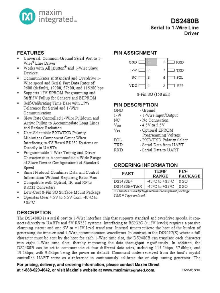 DS2480B | PDF | Bit | Computer Data