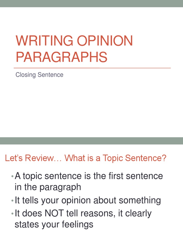 Writing Opinion Paragraphs | PDF | Art