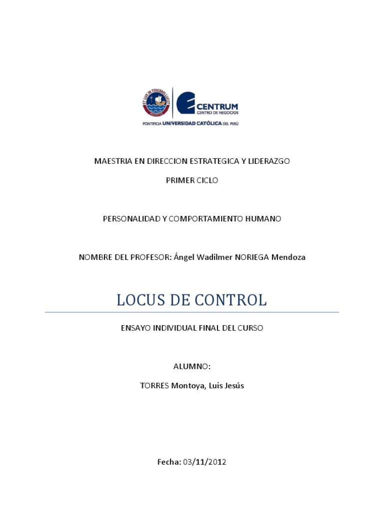 Locus de Control | PDF | Liderazgo | Comportamiento