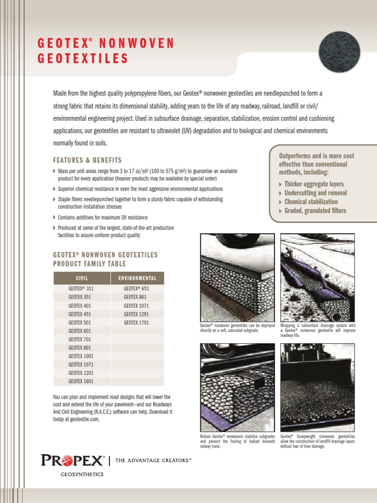 Nonwoven Geotextile Overview | PDF