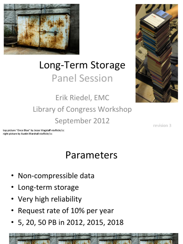 Sept 2012 Riedel Long-Term Storage Panel Session | PDF | Data Rate ...