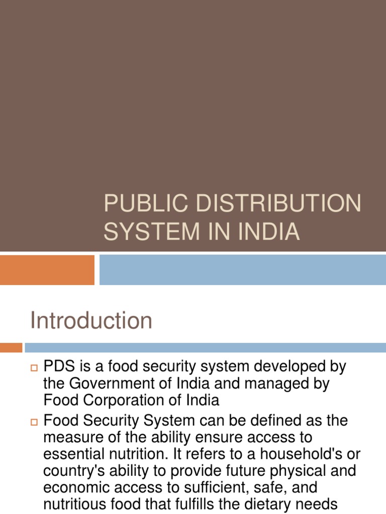 Overview of India's Public Distribution System | PDF | Food And Drink ...