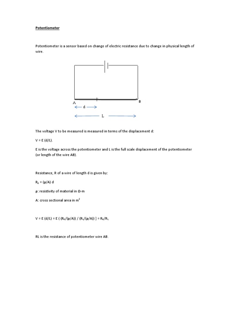 Notes and Examples On Potentiometer | PDF